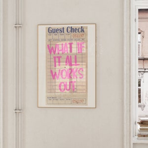 Guest Check Print Trendy Wall Art Preppy Print Guest Check Poster What ...