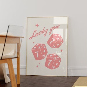 777 Lucky You Print Trendy Wall Art Retro Print Preppy Poster Trendy ...