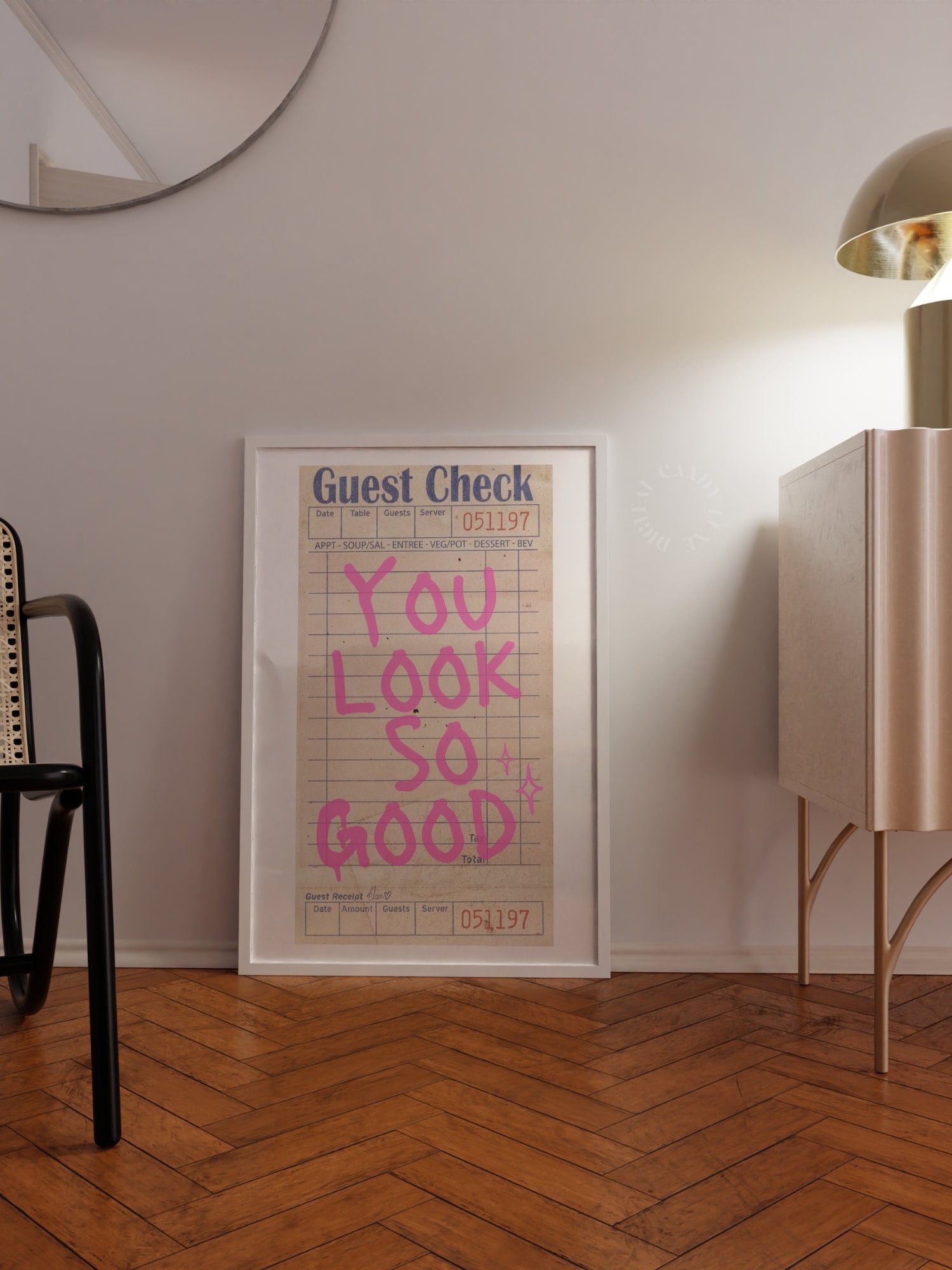 Guest Check Print Trendy Wall Art Guest Check Poster Retro - Etsy Canada