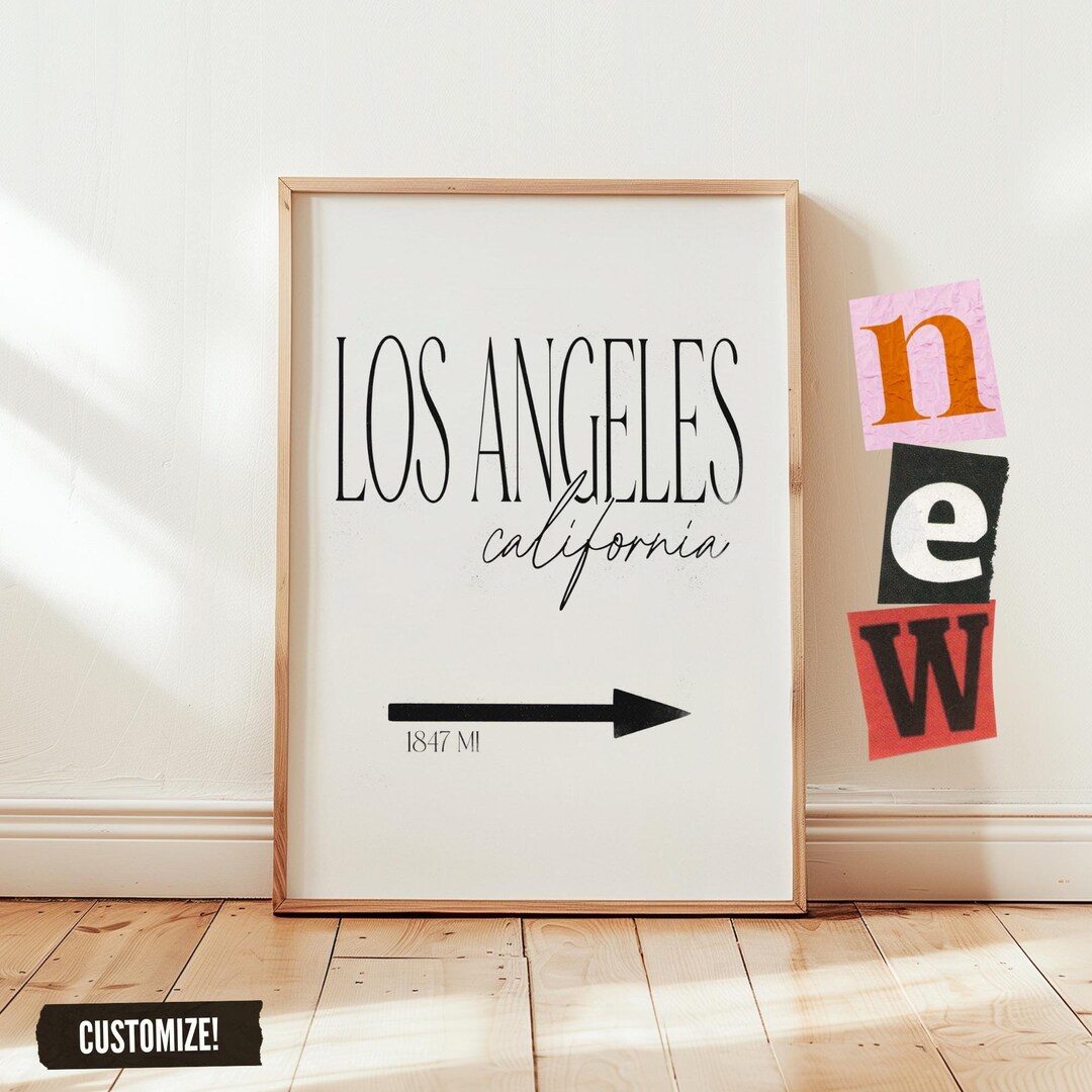 Custom Prints Trendy Wall Art Printables Custom Location Print Black ...