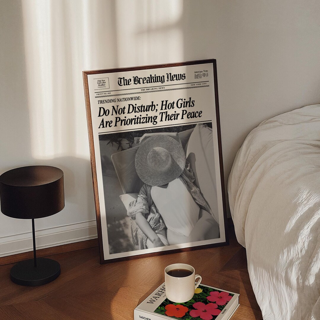 Trendy Wall Art Newspaper Prints News Poster Retro Black and White Wall ...