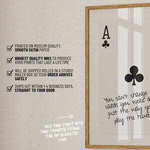 Shipped Prints Black and White Wall Art Decor Poster Print Ace Card ...