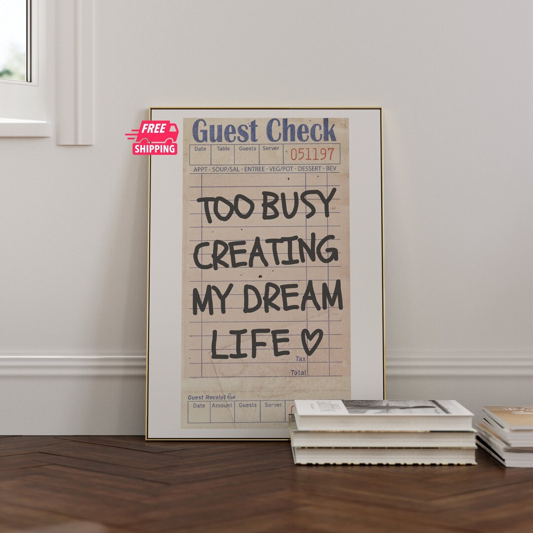 Trendy Prints and Posters Wall Art Print Guest Check Wall Decor Bar ...