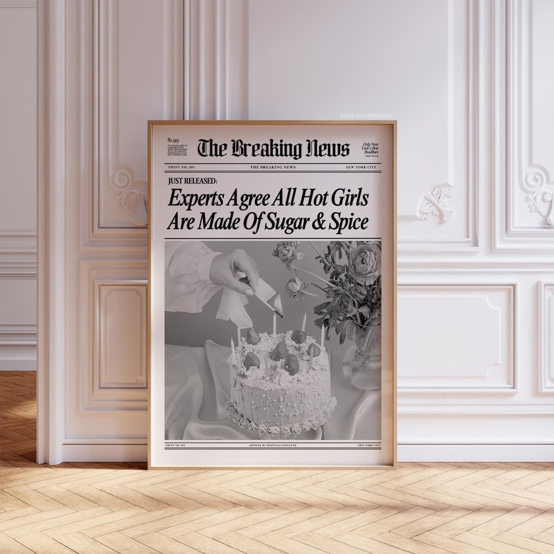 Newspaper Prints Trendy Wall Art News Poster Printable Art Digital ...