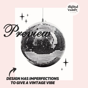 Retro Print Disco Ball Wall Art Trendy Printable Art Vintage Print ...