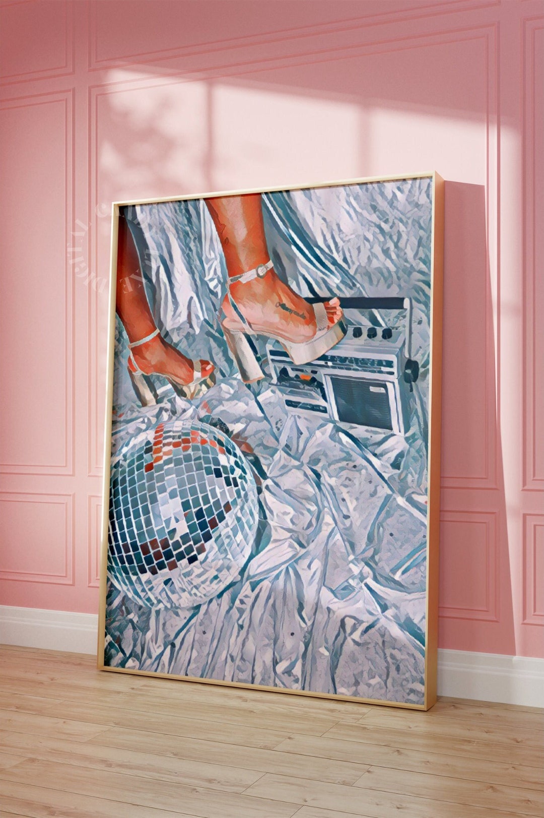 Disco Print Trendy Wall Art Retro Print Bar Cart Art Preppy Poster ...