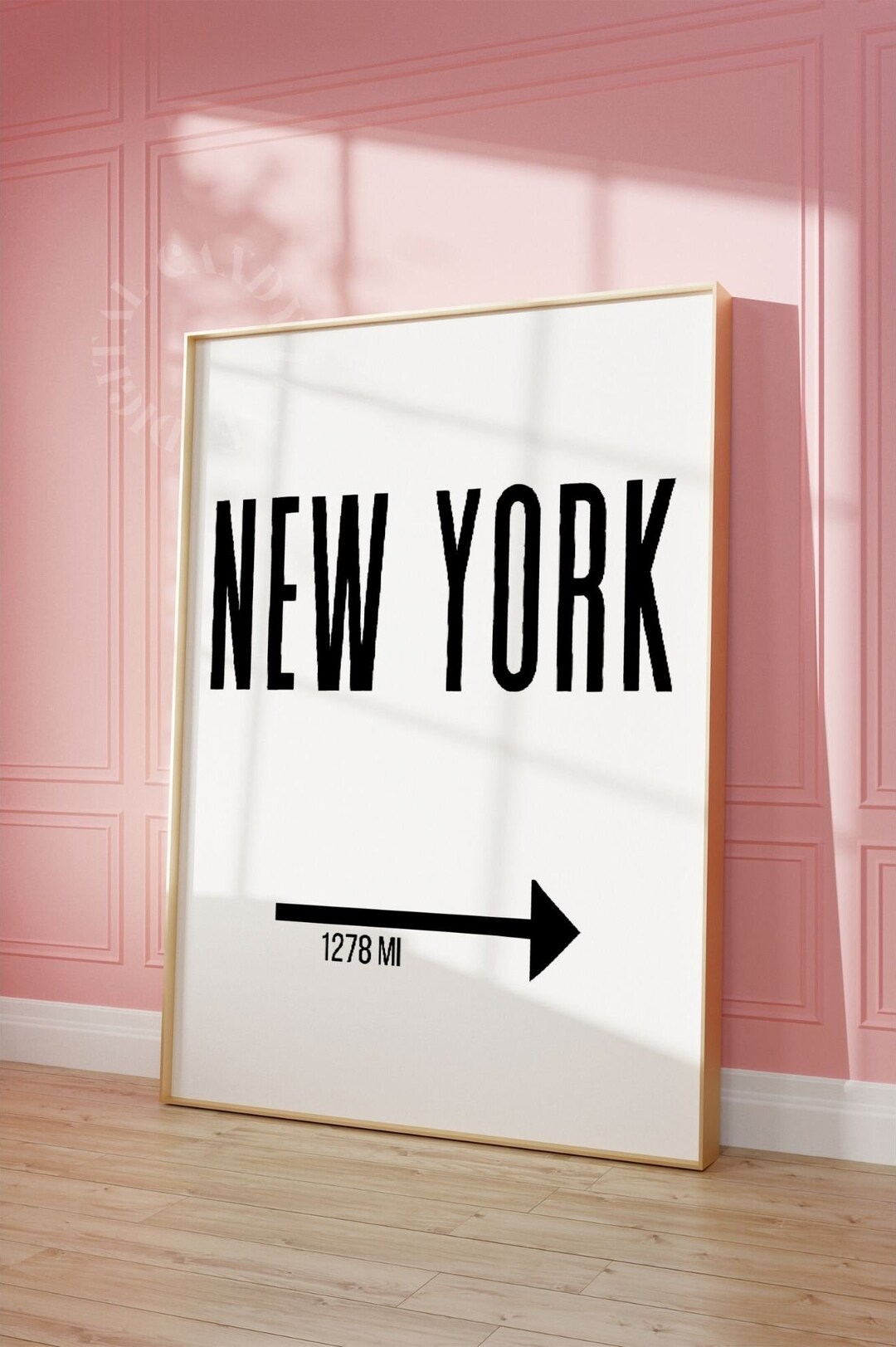 Custom Location Digital Print Trendy Black White Wall Decor Custom ...