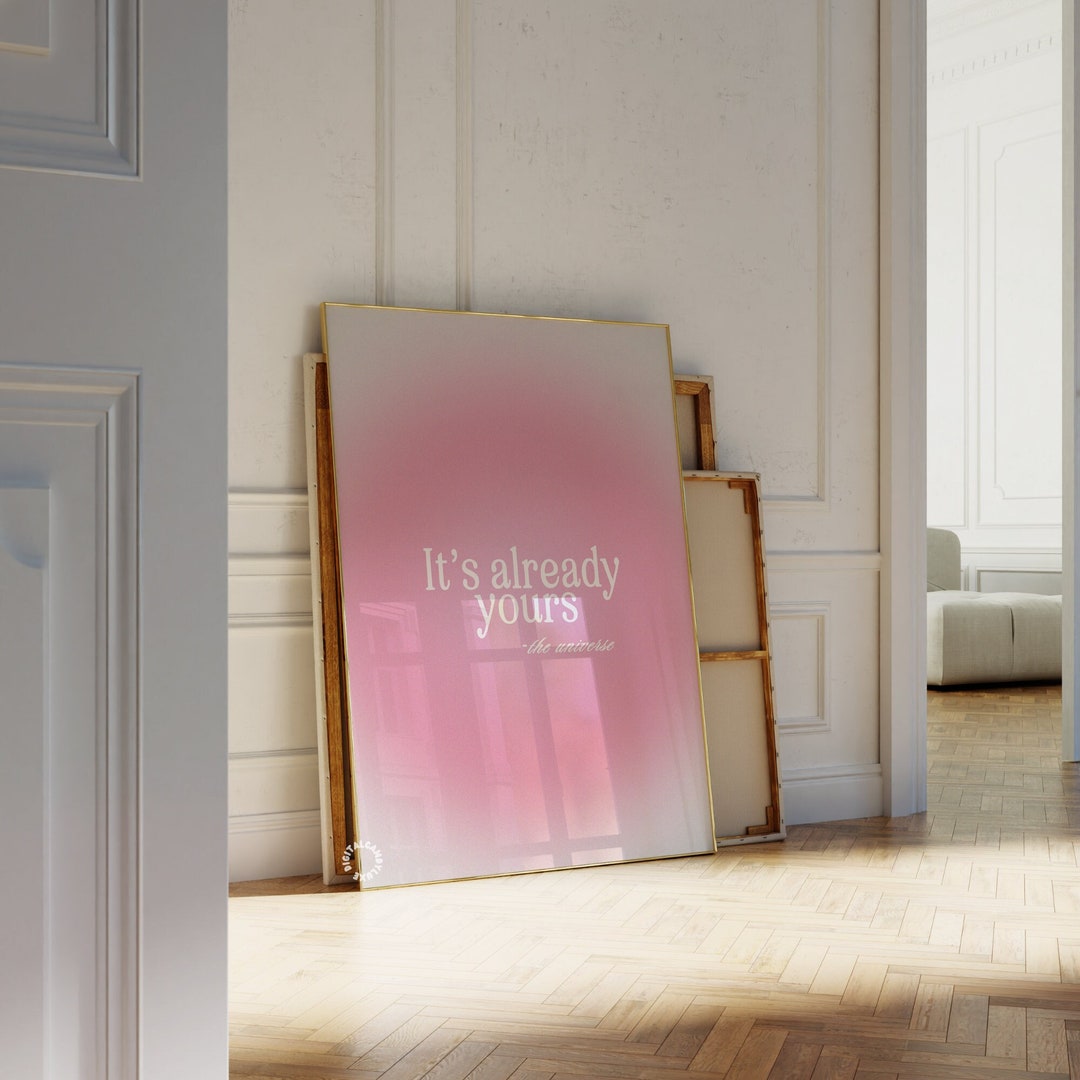 Pink Aura Print Trendy Wall Art Prints Retro Digital Prints and Posters ...