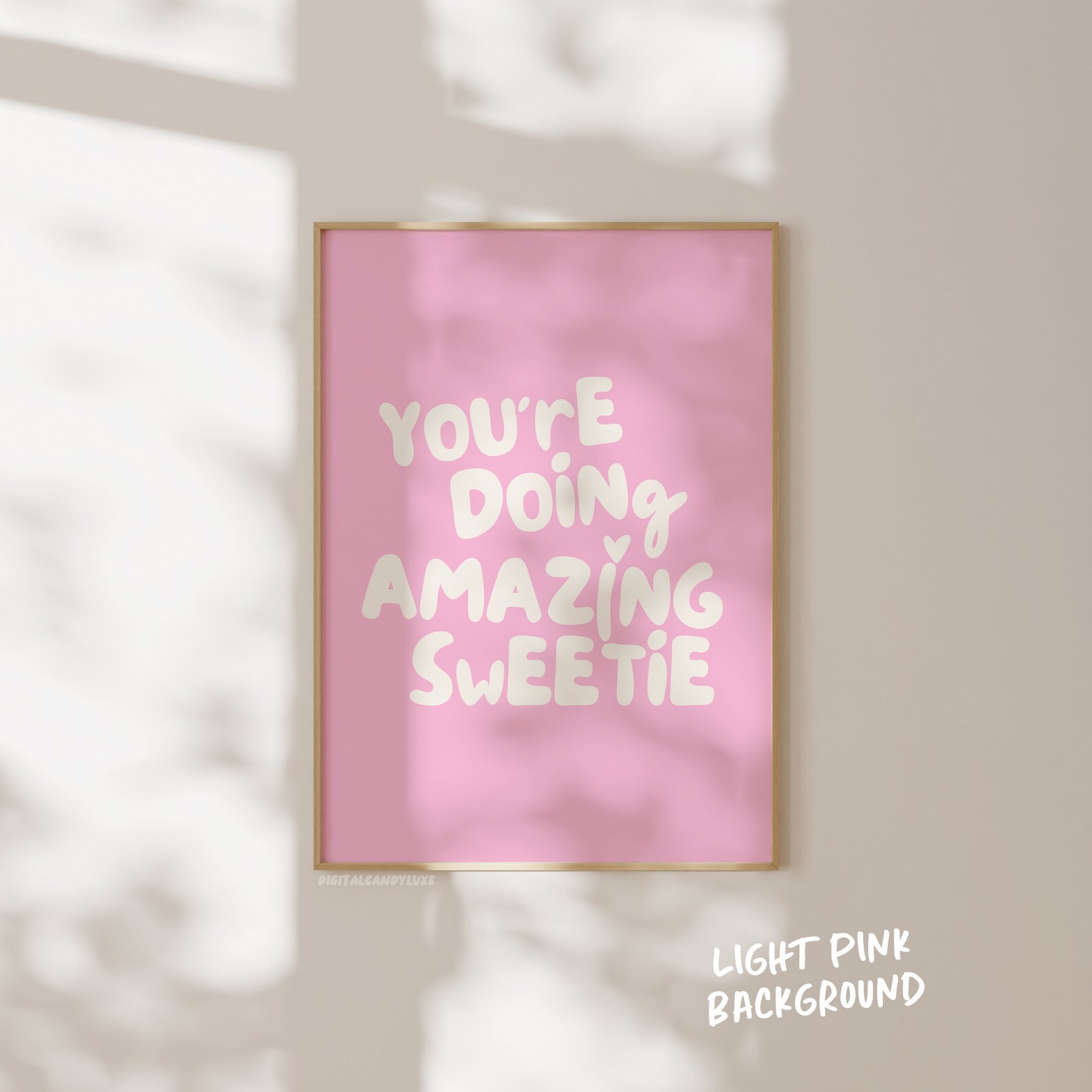 Pink Wall Art Decor You're Doing Amazing Sweetie Poster Prints ...