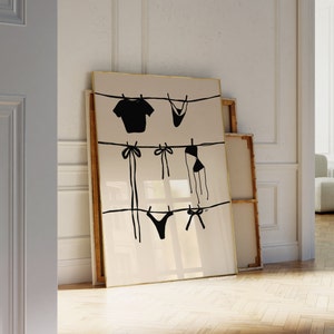 Girl Laundry Poster Trendy Wall Art Prints Coquette Room Decor Girly ...