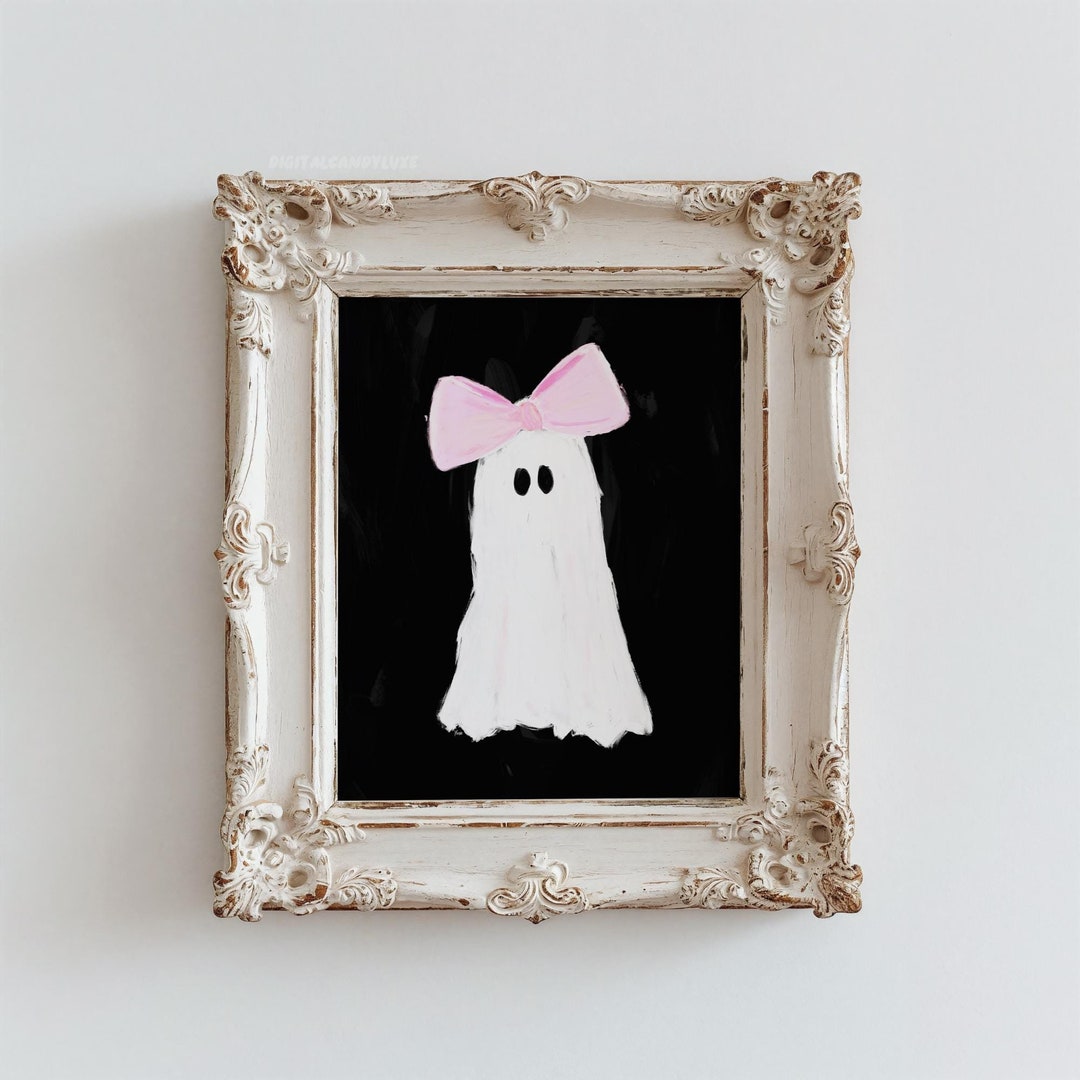 Pink Halloween Decor Pastel Goth Ghost Prints Printable Art Cute ...