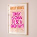 Pink and Orange Poster Trendy Guest Check Prints Pink Wall Art Today is ...