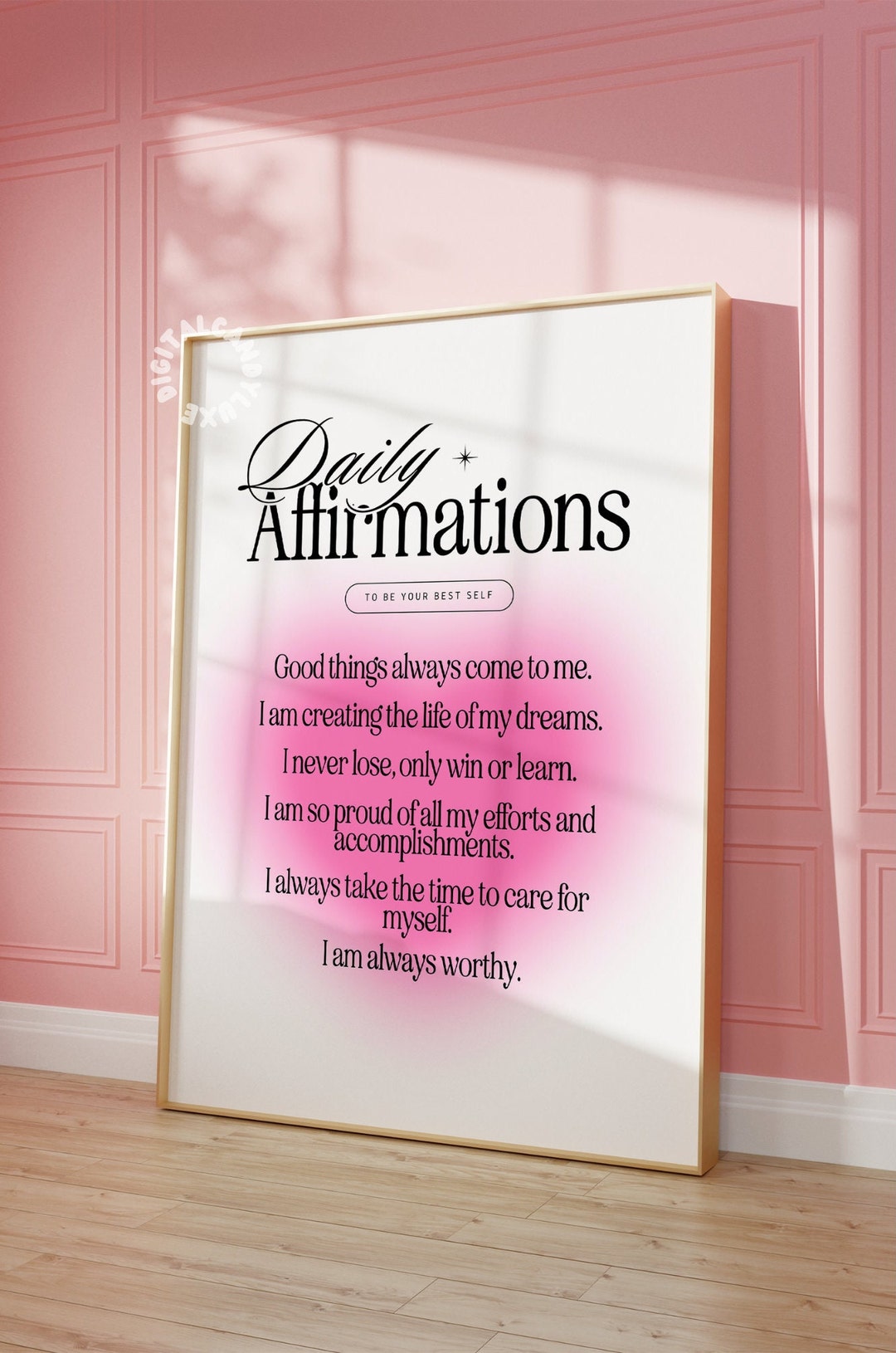 Pink Wall Art Prints Trendy Poster Print Girly Wall Art Digital Prints ...
