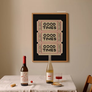 Retro Wall Art Prints Good Times Ticket Print Aesthetic Posters Home ...
