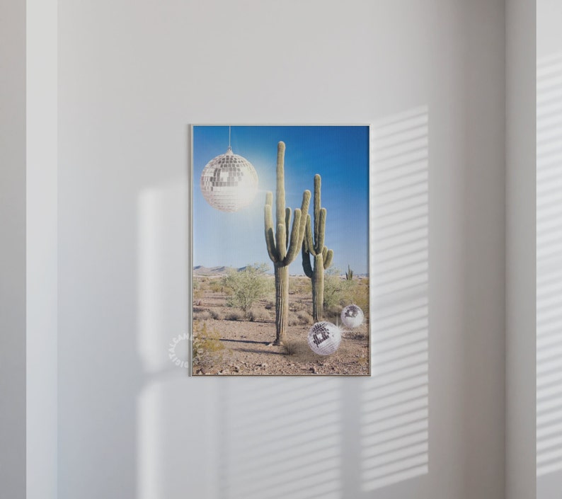 Desert Disco Poster Trendy Wall Art Disco Cactus Decor Western Print ...