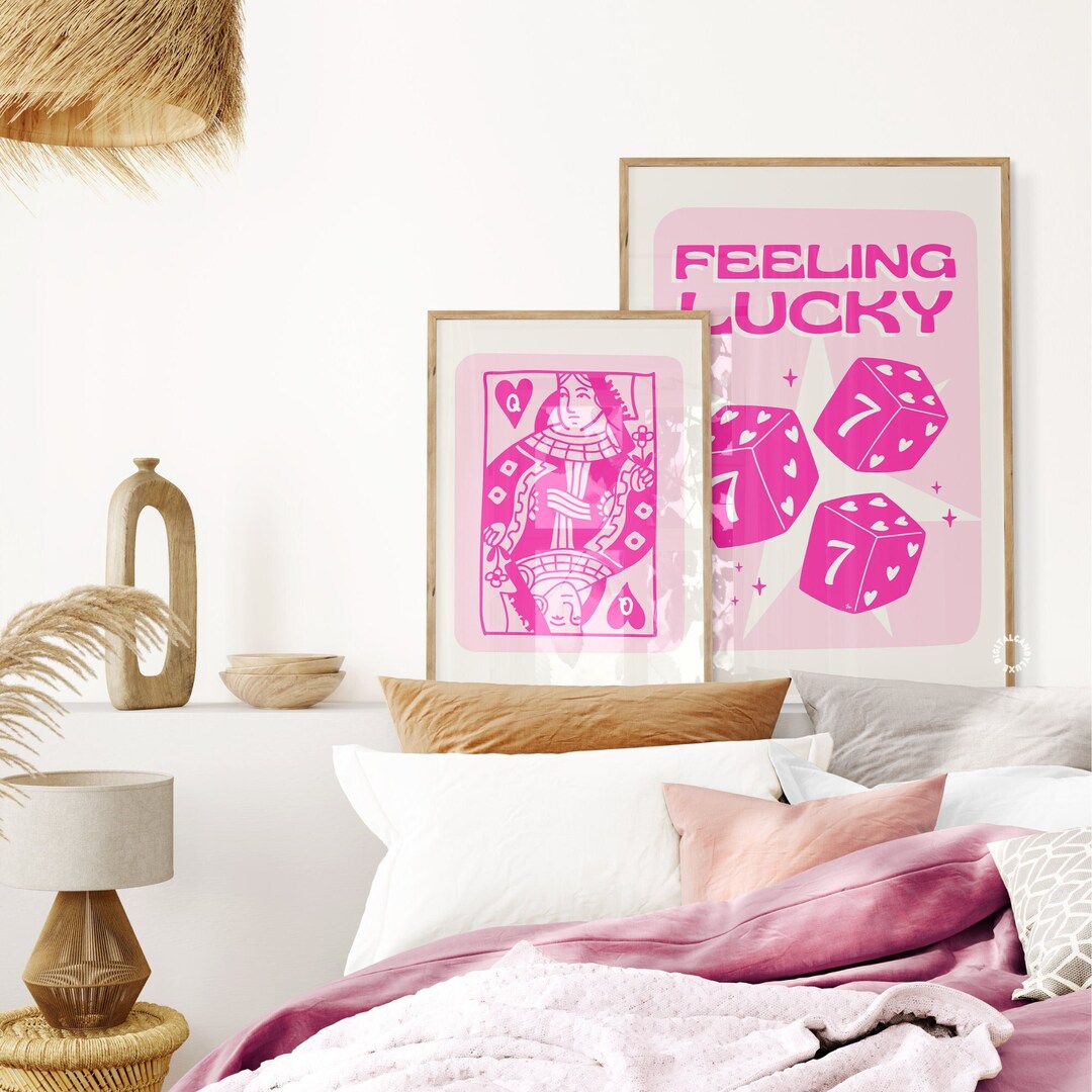 Girly Pink Print 2er Set Trendy Wall Art Prints Set Digitaldrucke ...