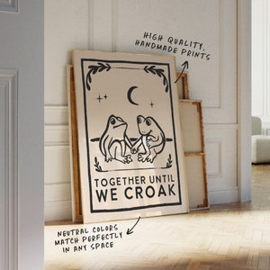 Together Until We Croak Print Frog Poster Prints Retro Wall Decor Black ...