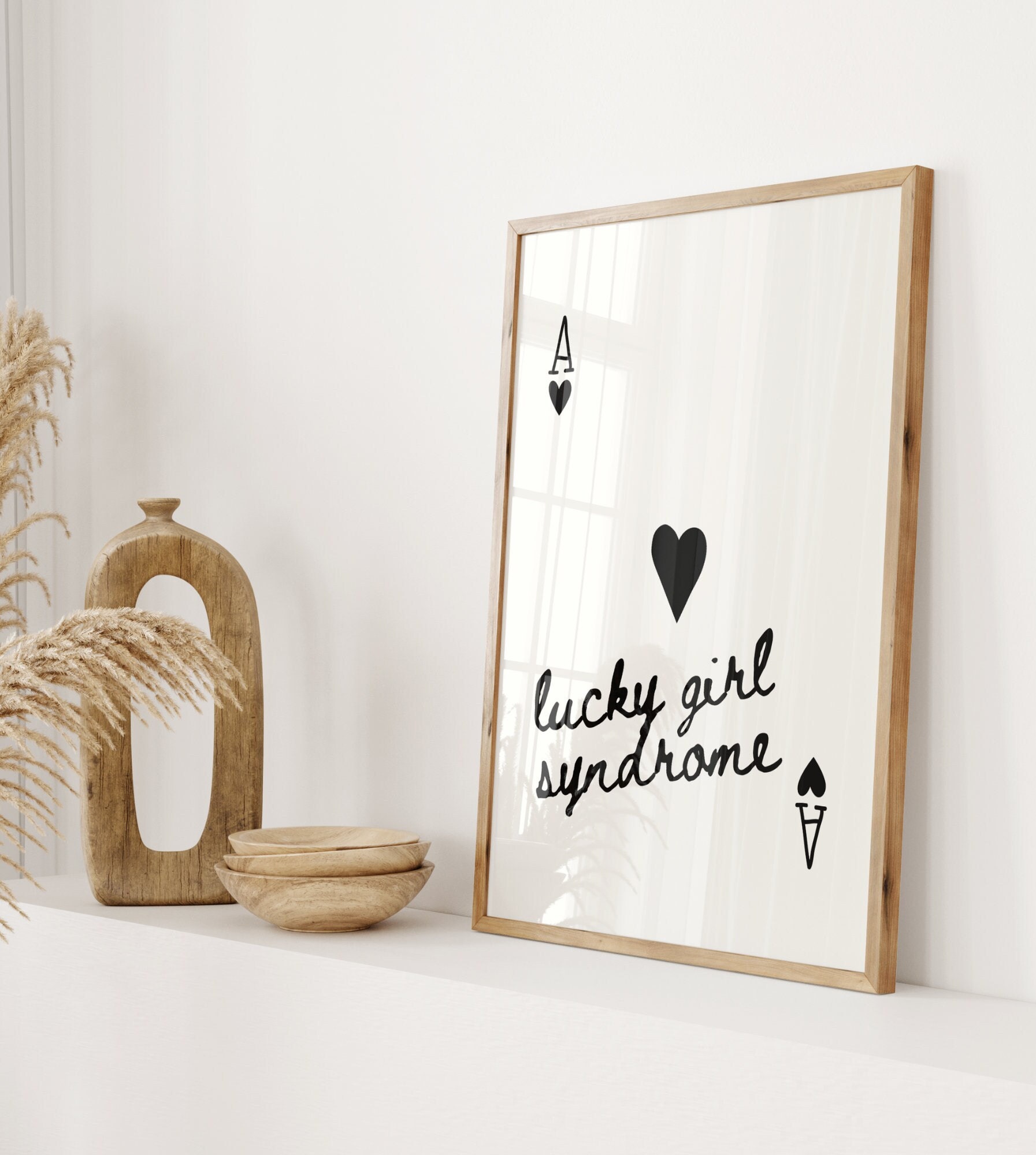 Lucky Girl Syndrome Print Trendy Wall Art Prints Black and White Wall ...
