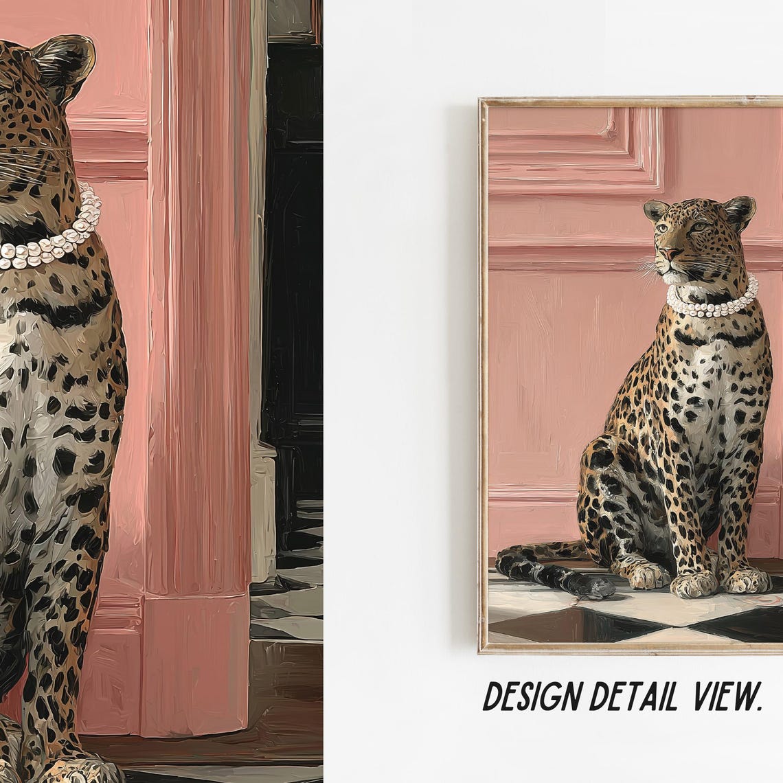 Pink Leopard Art Print Trendy Wall Art Prints and Posters Girly Room ...