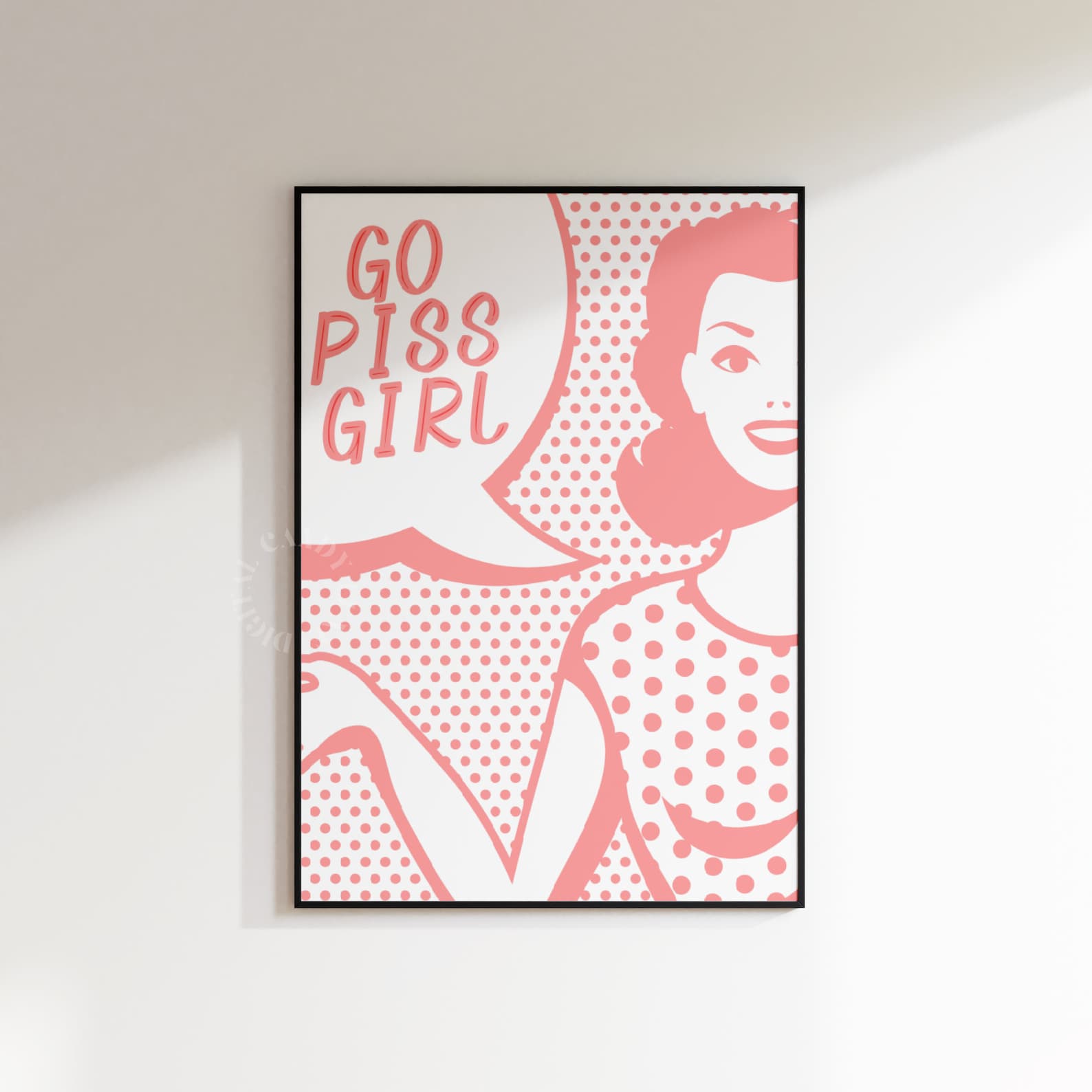 Retro Trendy Printable Art Go Piss Girl Print Retro Wall Art Preppy ...