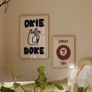 Okie Doke Poster Retro Wall Art Prints and Posters Funky Wall Decor ...