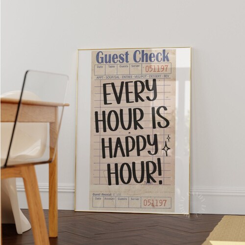 Guest Check Poster Guest Check Print Trendy Wall Art - Etsy