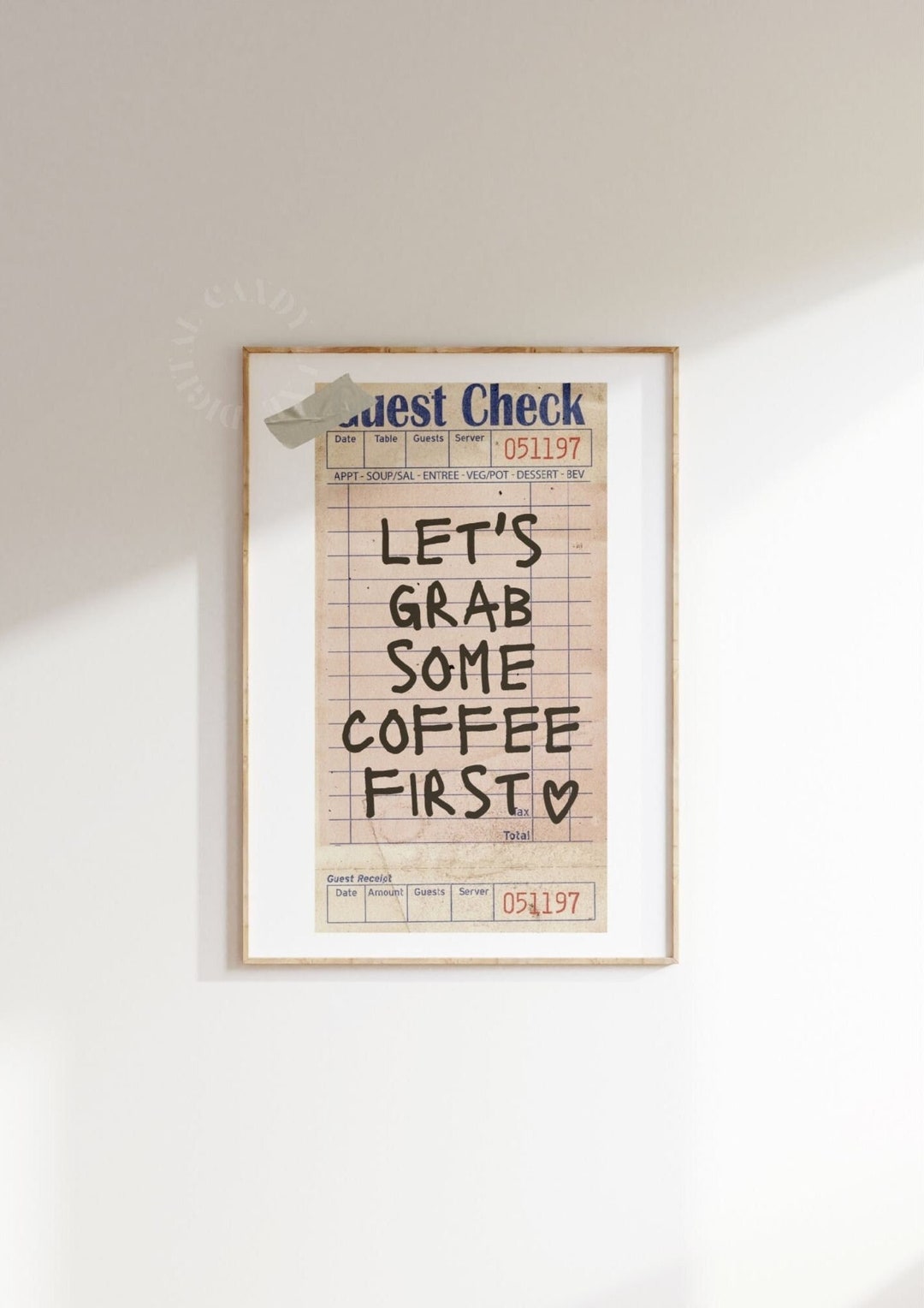Guest Check Poster | Guest Check Print | Trendy Wall Art | Trendy Print | Retro Wall Art ...