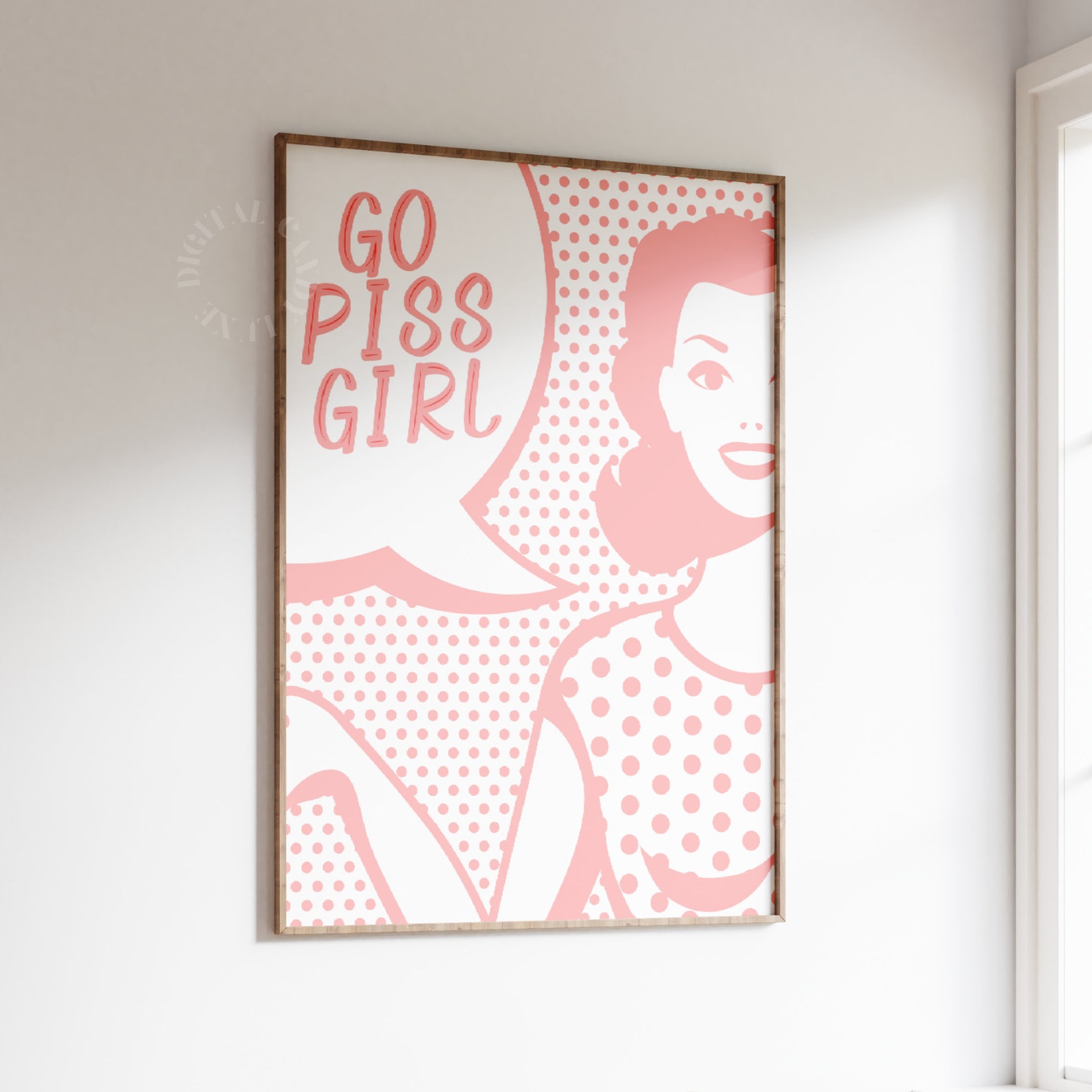 Retro Trendy Printable Art Go Piss Girl Print Retro Wall Art Preppy ...