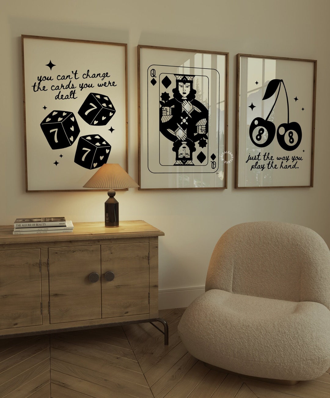 Trendy Wall Art Print Set of 3 Digital Wall Prints Black and White ...
