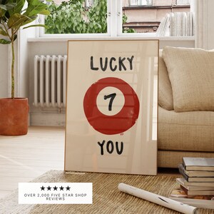 7 Ball Print Aesthetic Posters Cool Wall Art Apartment Decor Red Retro ...