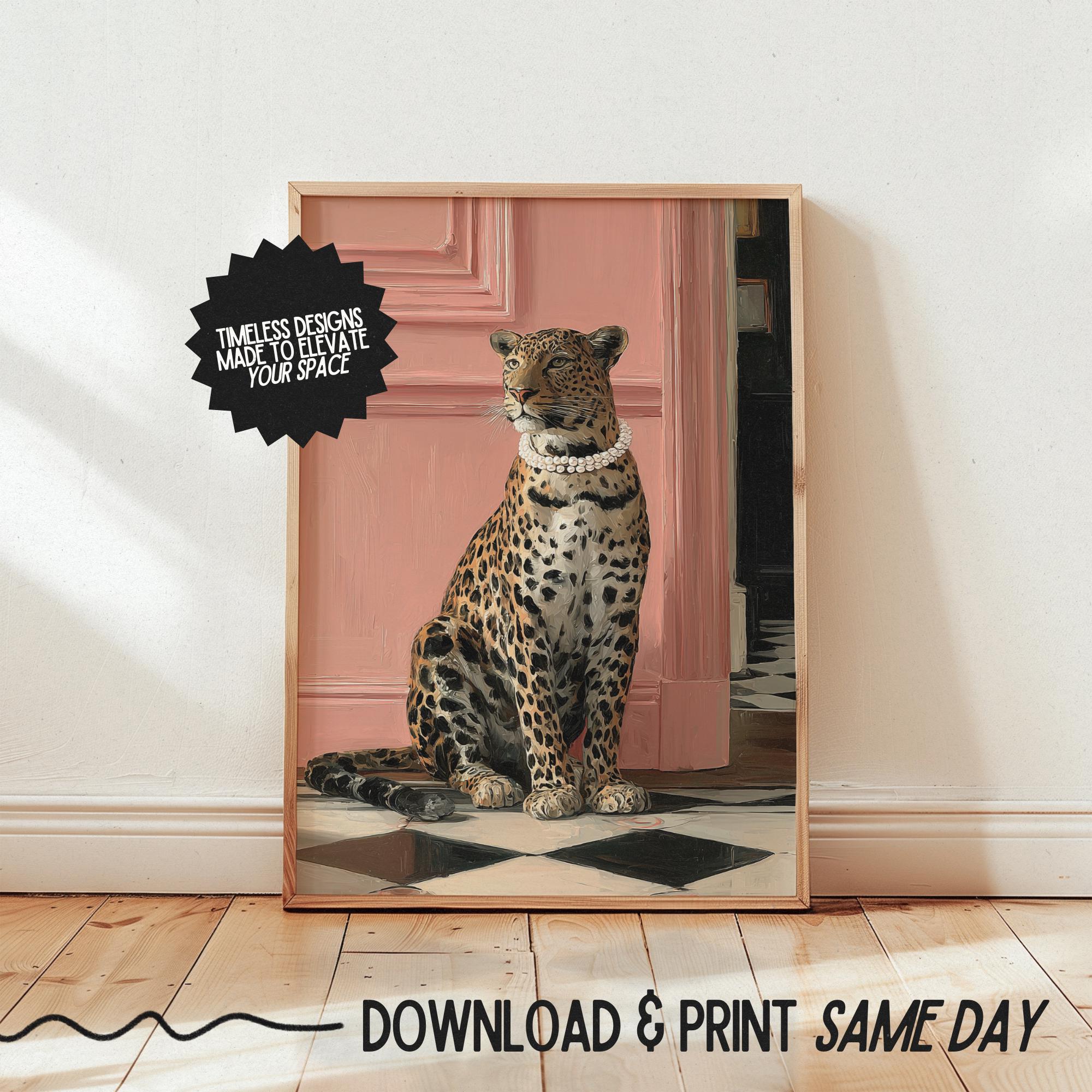 Pink Leopard Art Print Trendy Wall Art Prints and Posters Girly Room ...
