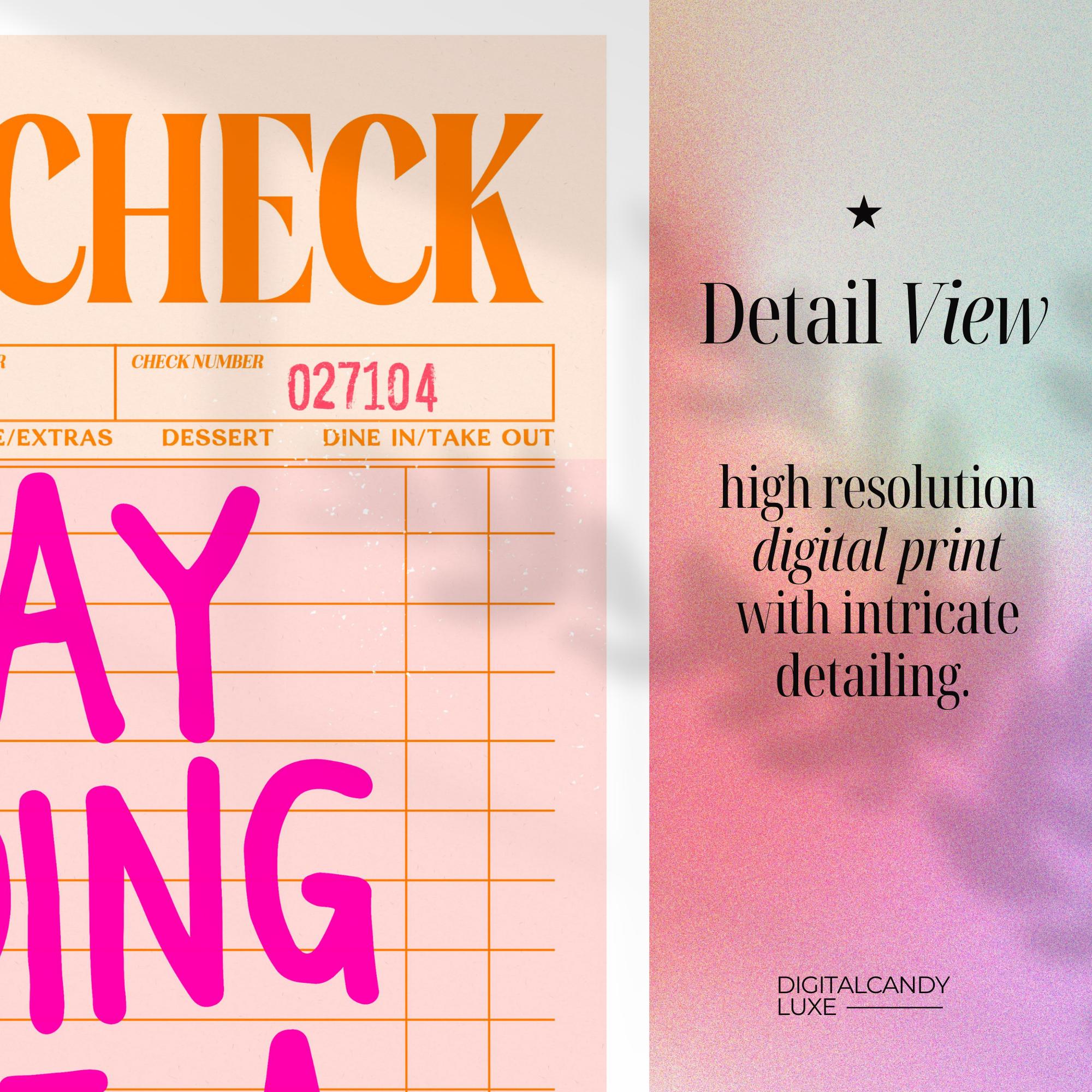 Pink and Orange Poster Trendy Guest Check Prints Pink Wall Art Today is ...