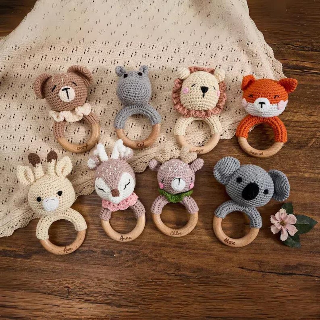 Personalized Baby Soothing Toy | Custom Name Knitted Doll | Newborn ...