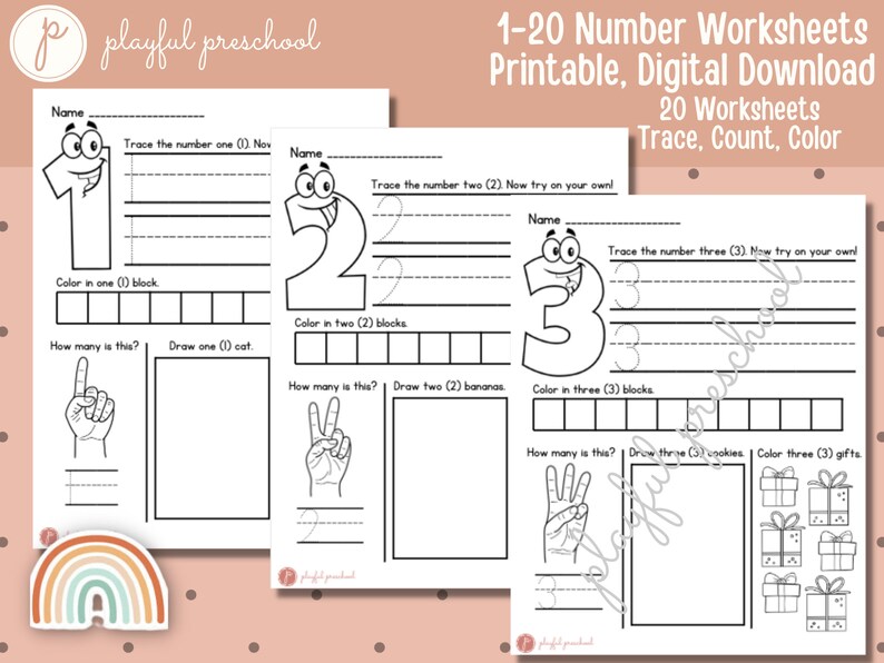 Number Tracing for Preschoolers, Number Tracing Worksheet, Preschool ...