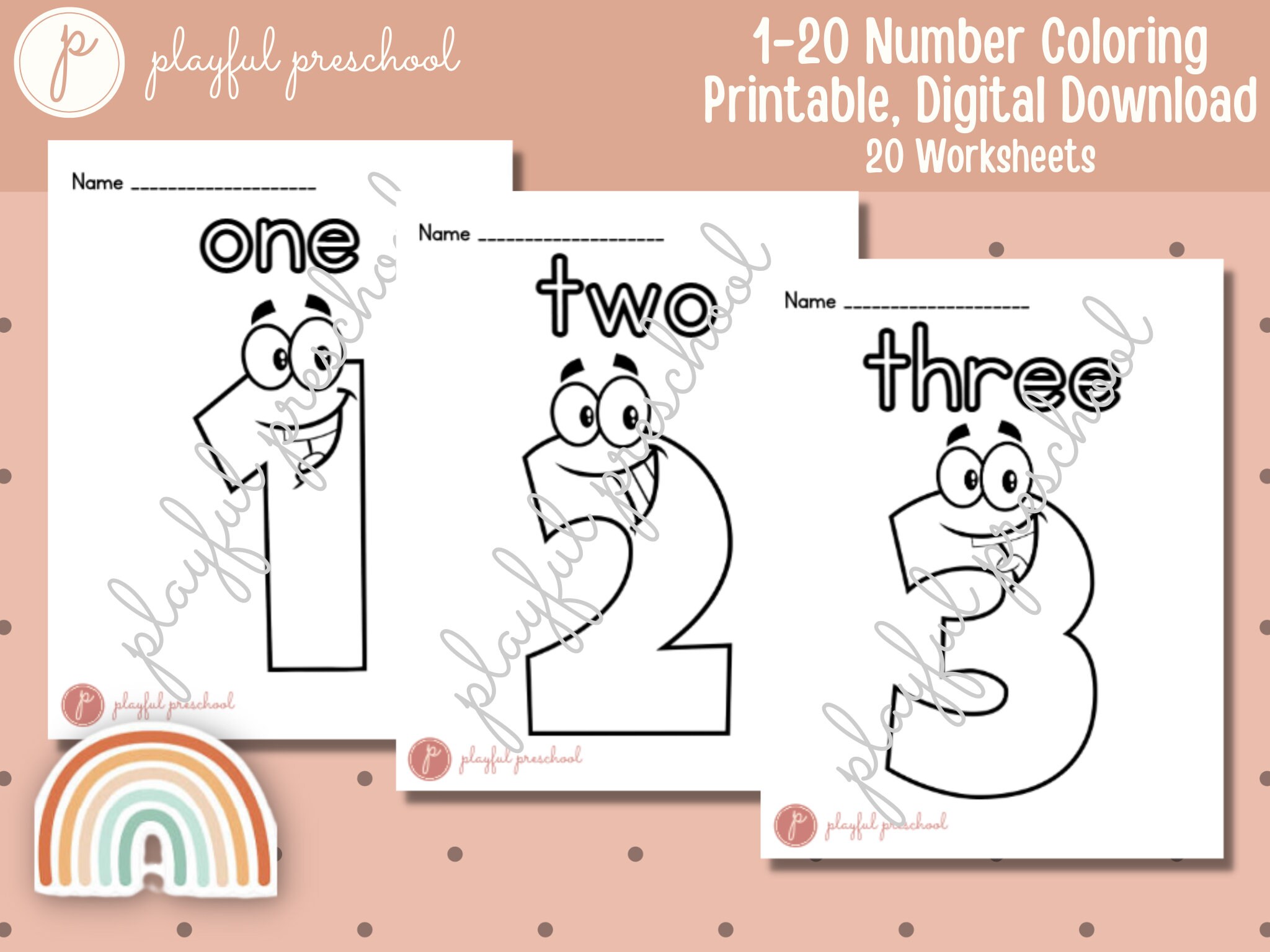 Number Coloring Pages for Toddlers Number Coloring Sheet - Etsy