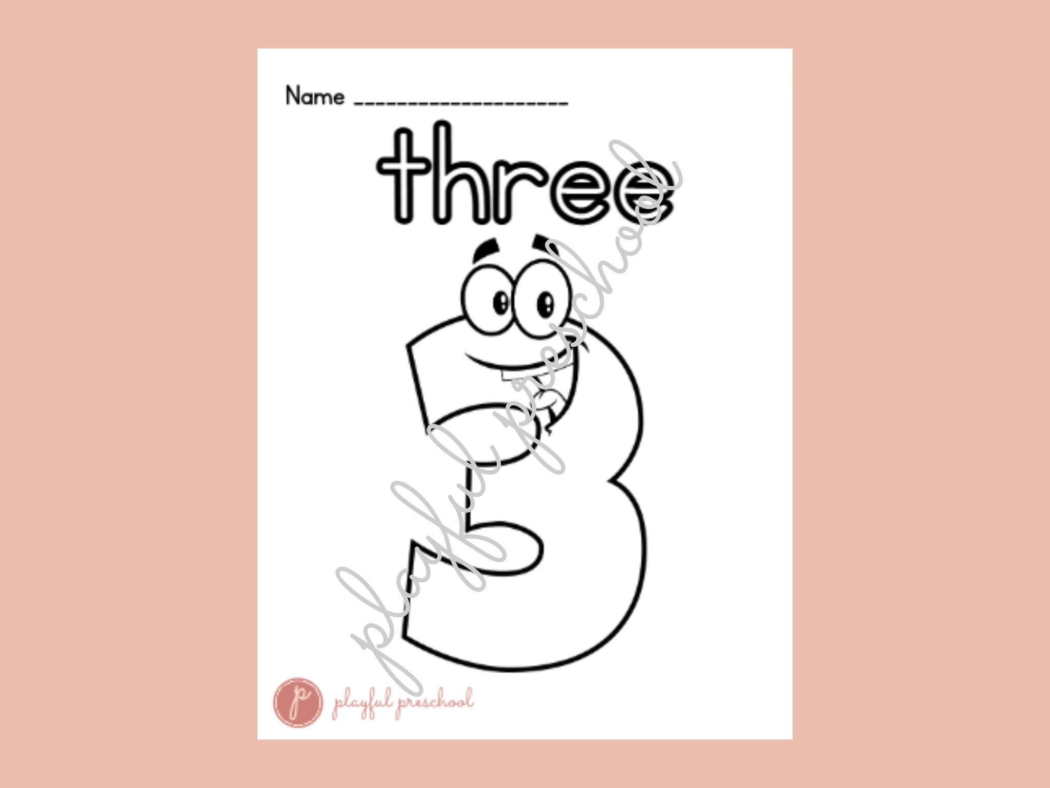 Number Coloring Pages for Toddlers Number Coloring Sheet - Etsy