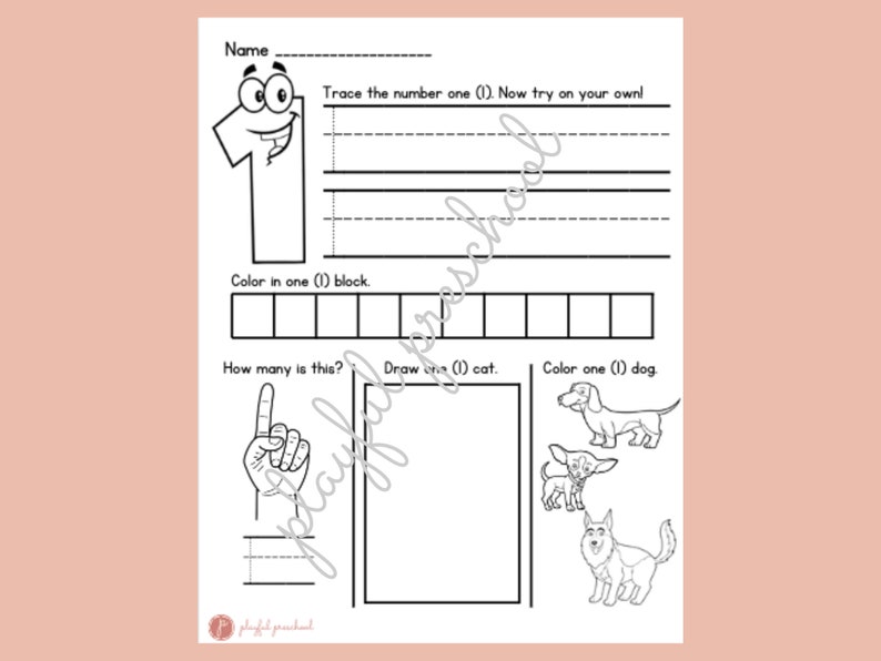 Number Tracing for Preschoolers, Number Tracing Worksheet, Preschool ...
