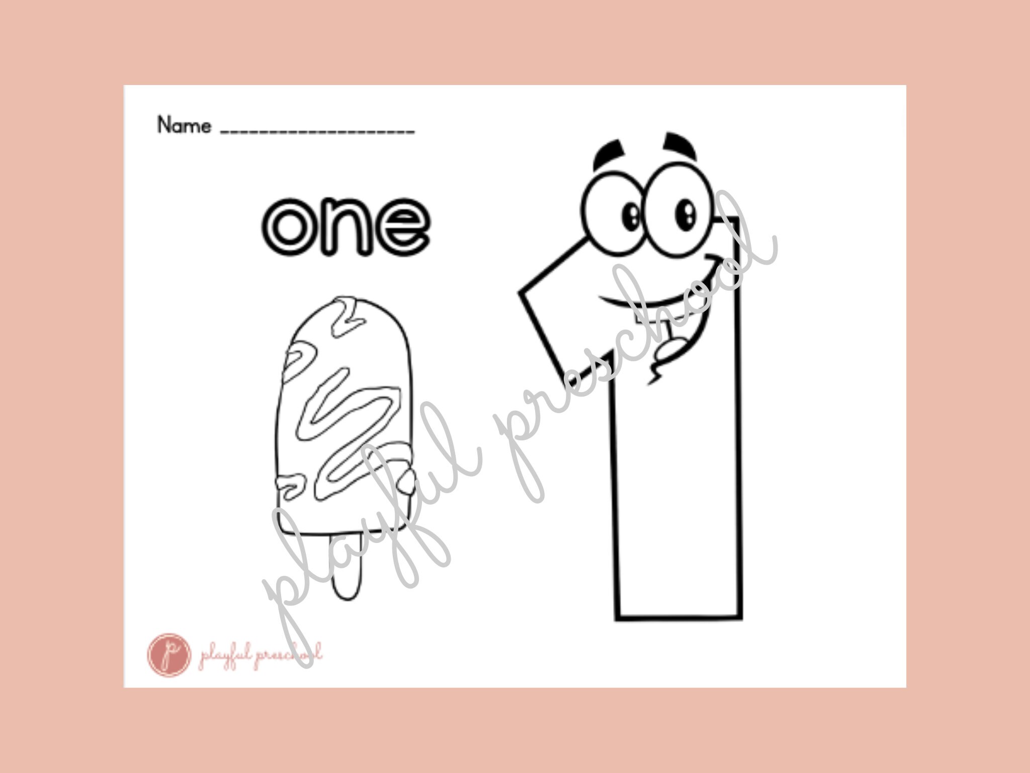 Number Coloring Pages for Toddlers, Number Coloring Sheet, Number ...