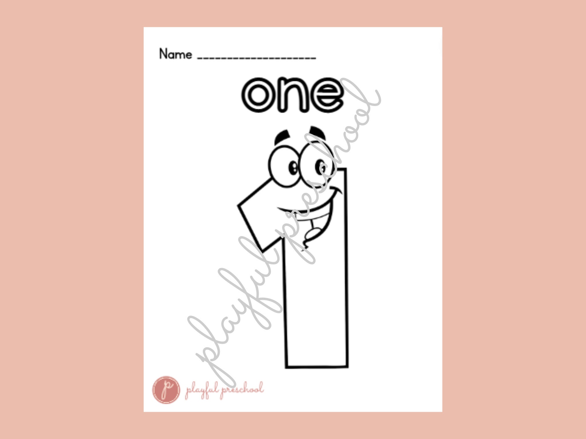 Number Coloring Pages for Toddlers Number Coloring Sheet - Etsy