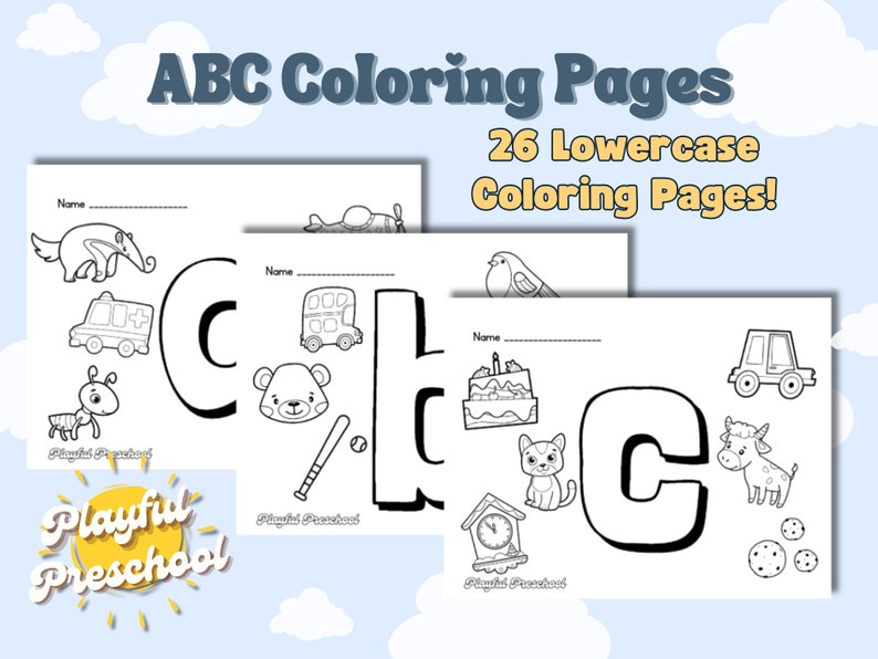 ABC Coloring Pages Alphabet Coloring Pages for Kids Letter - Etsy