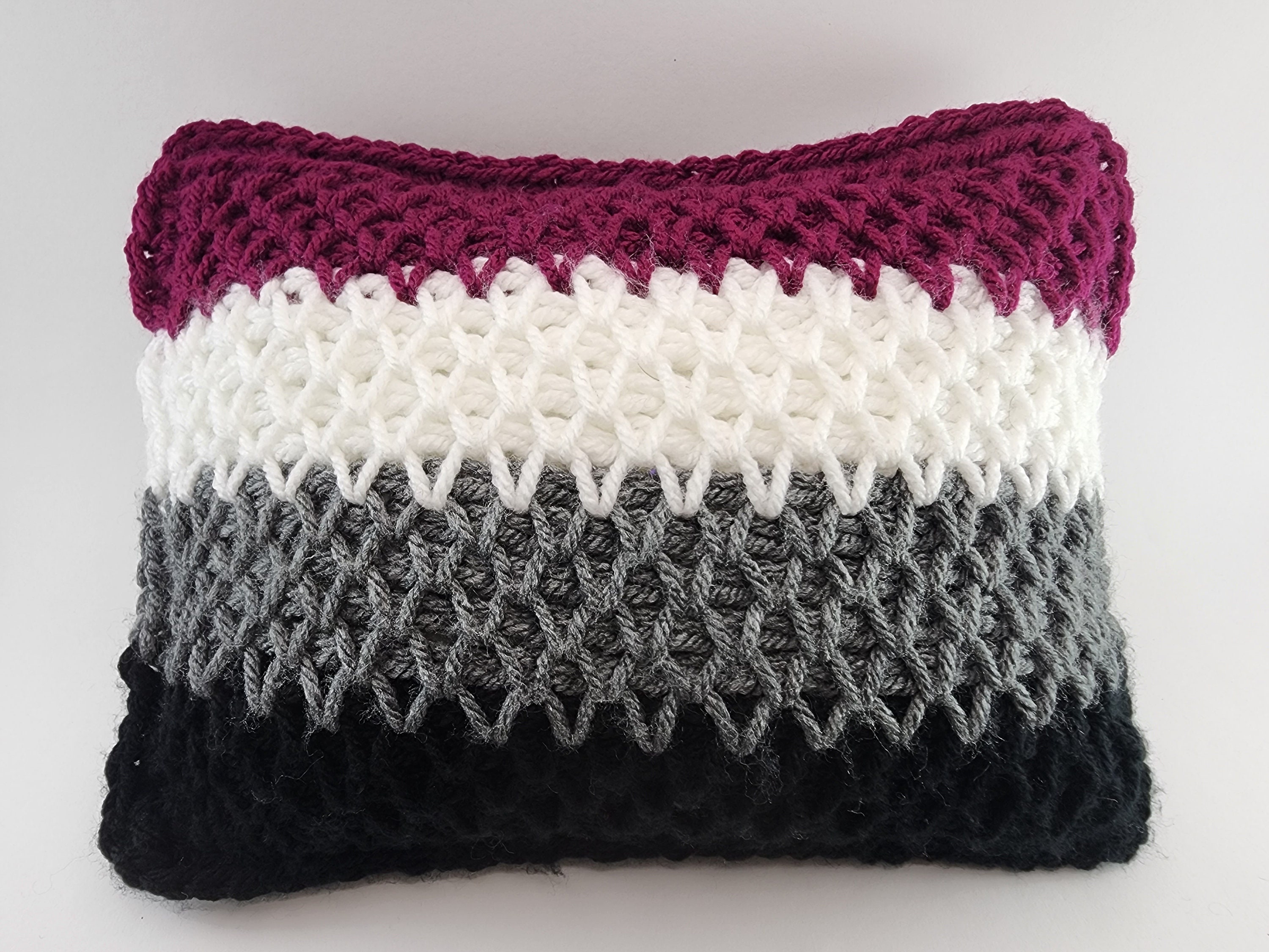 Ace Pride Flag Crochet Pillow, Coming Out Gift, Pride Gift, Lgbtqia ...