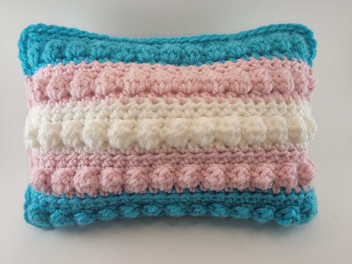 Transgender Pride Flag Crochet Pillow, Coming Out Gift, Pride Gift ...