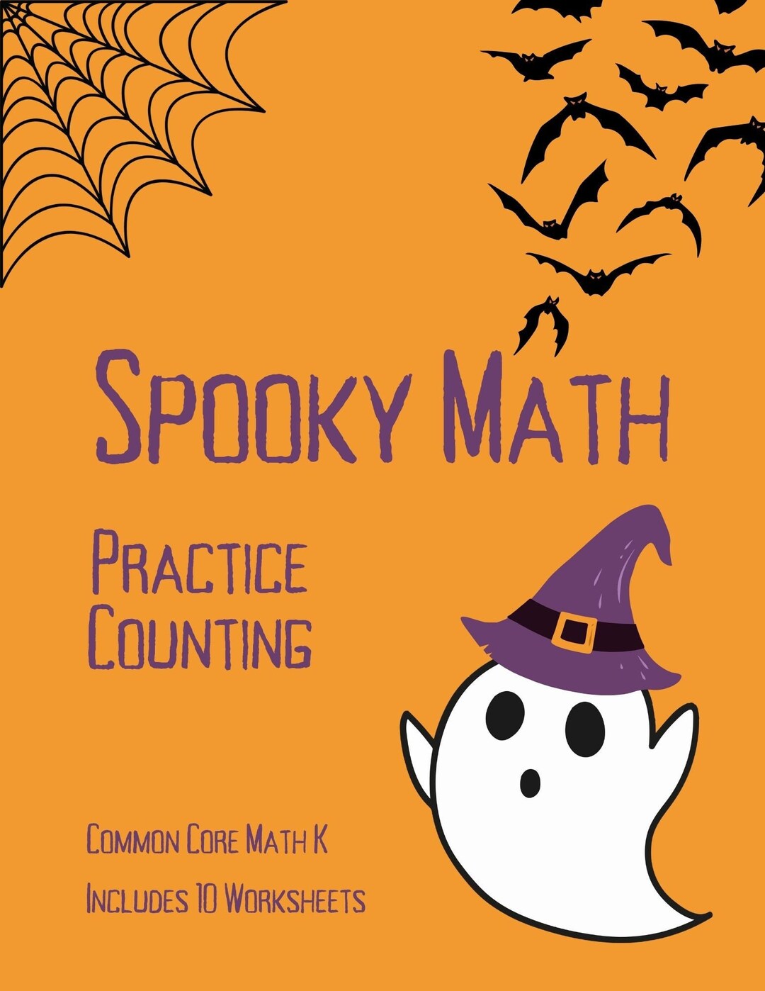 Spooky Math Kindergarten Counting Workbook: 10 Halloween Worksheets for ...