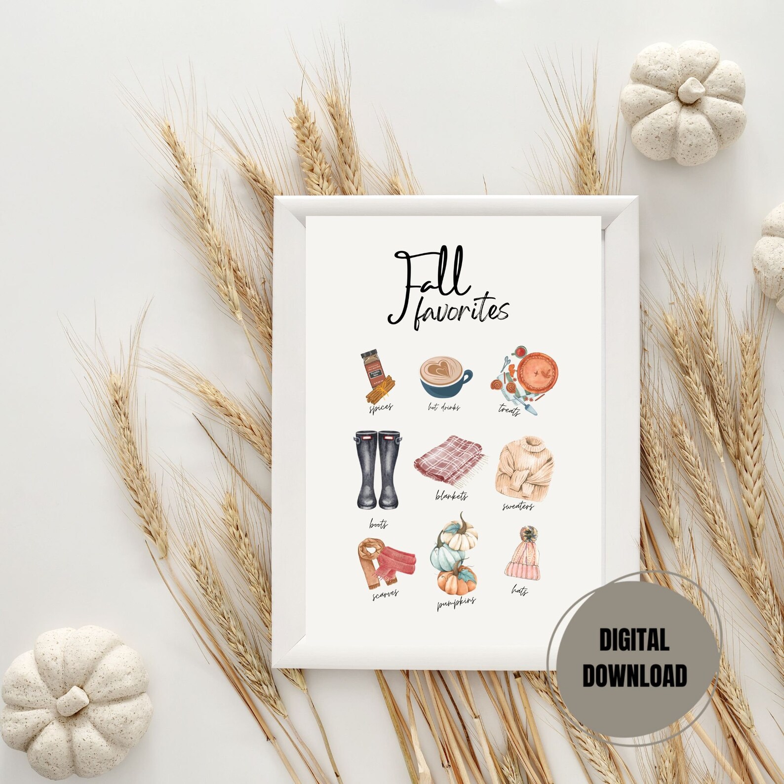 Fall Printable, Instant Download, Pumpkin Spice, Fall Printable, Autumn ...