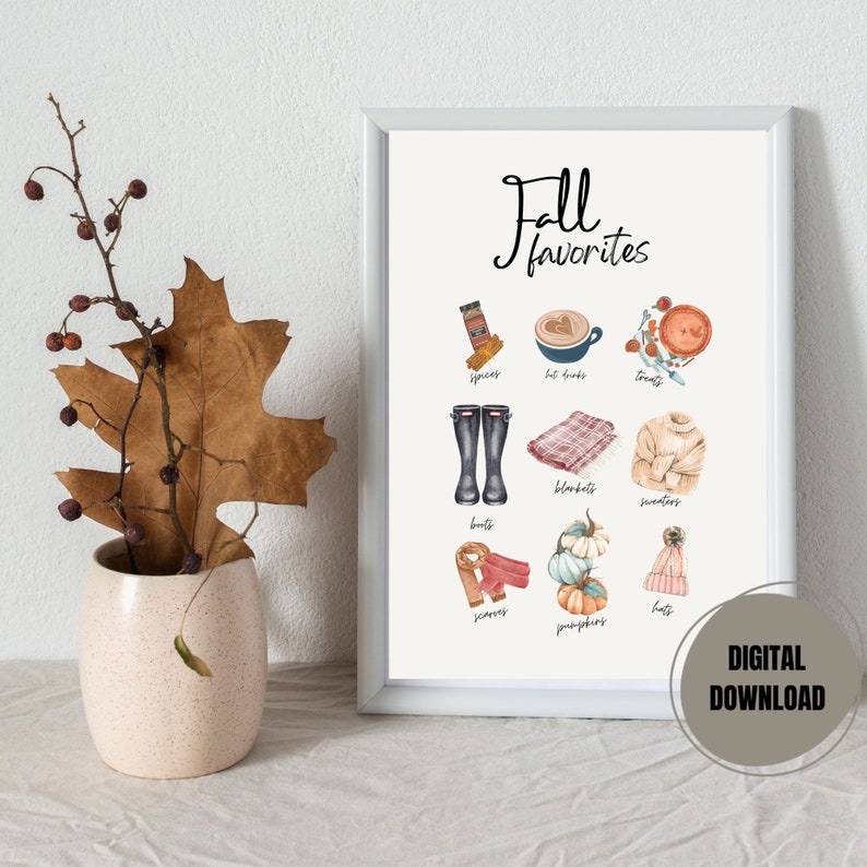 Fall Printable, Instant Download, Pumpkin Spice, Fall Printable, Autumn ...