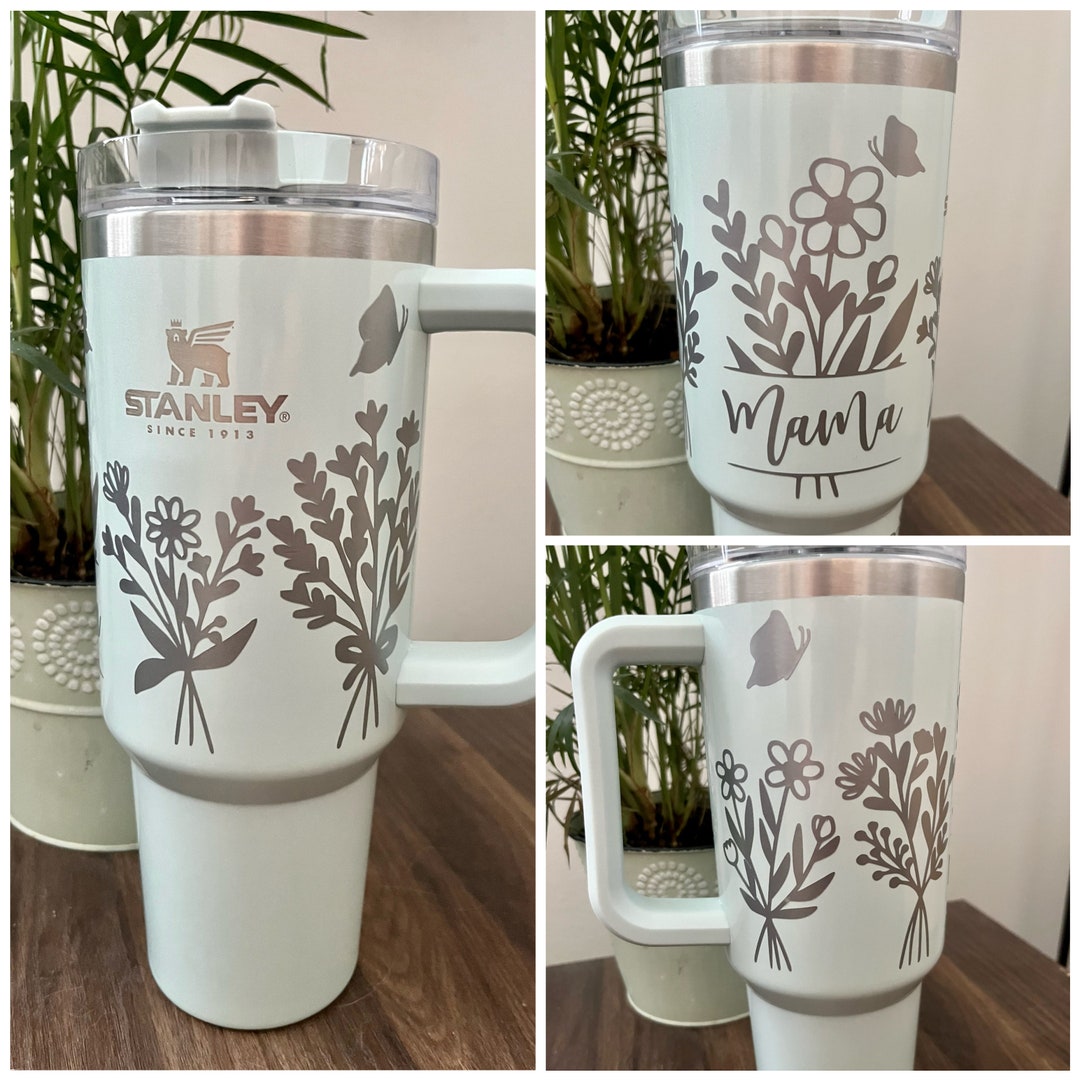 Personalized Flower Print Vinyl Wrap Tumbler Decal - Etsy