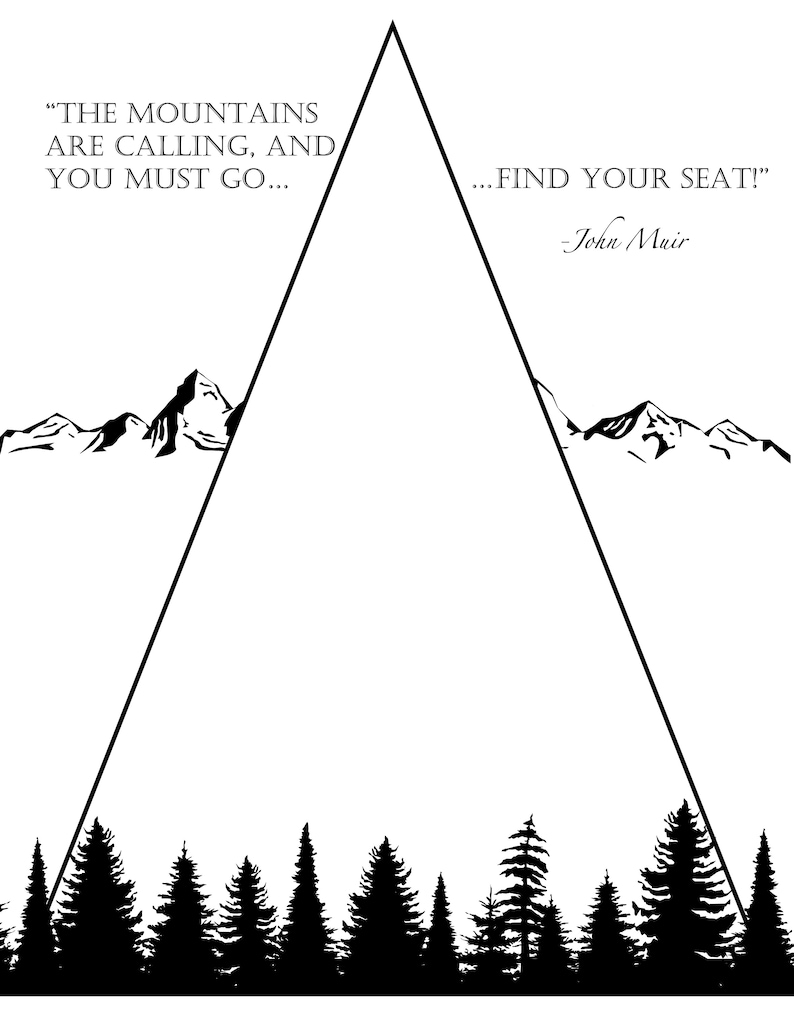 Mountain Wedding Theme Seating Chart Template Download for Wedding or ...
