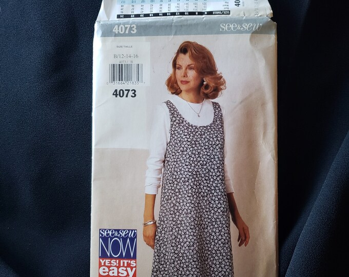 See & Sew 4073 Sewing Pattern for Very Easy Misses Jumper and Top ...