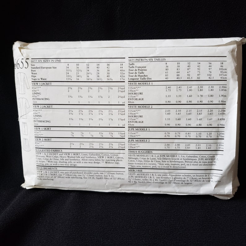 New Look 6655 Sewing Pattern for 90's Tulip Bottom Jacket and Skirt ...