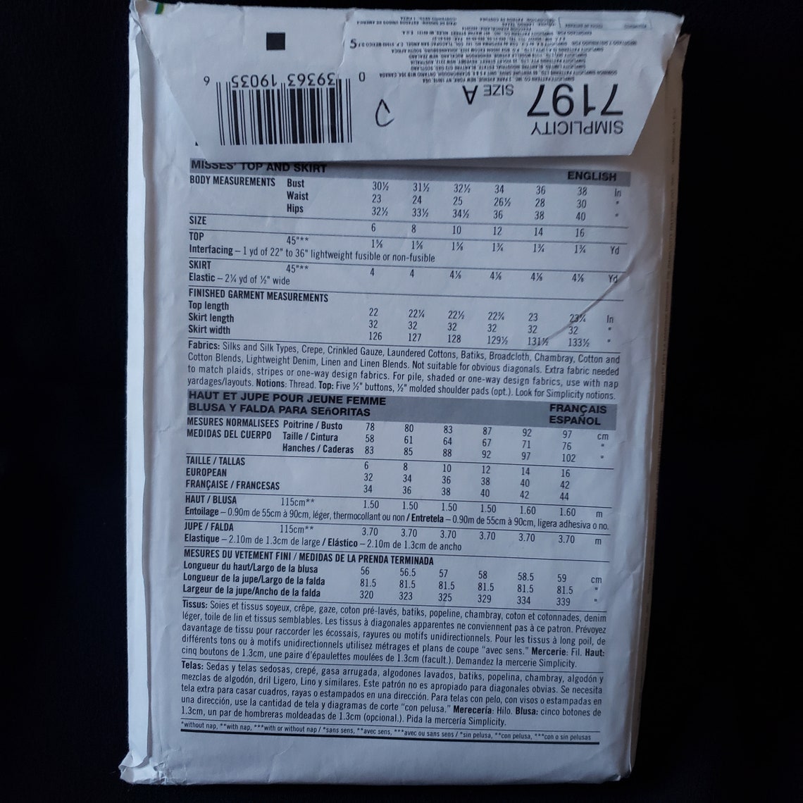 Simplicity 7197 Easy Sewing Pattern for Button Close Top and Flared ...